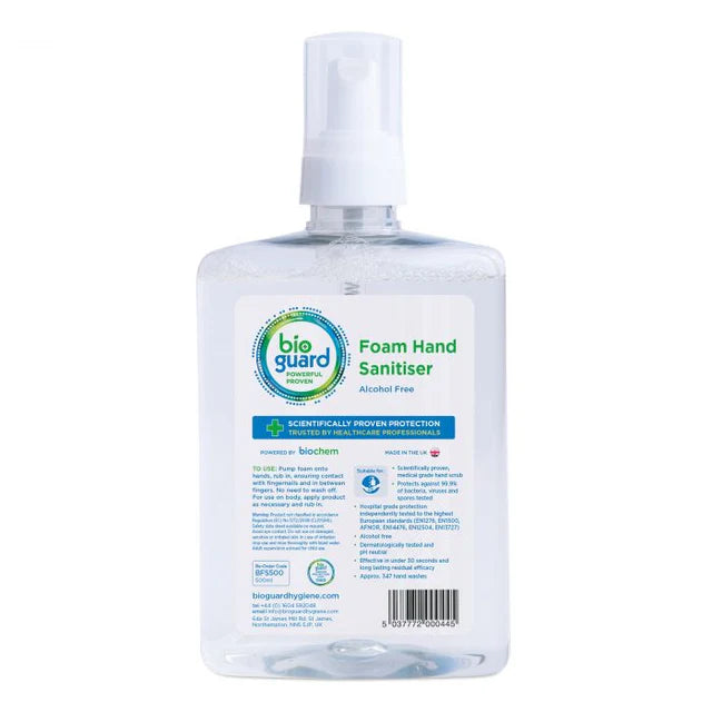 Bioguard ALCOHOL FREE Hand Gel Sanitiser 500ml | BeSafe Supplies Ltd